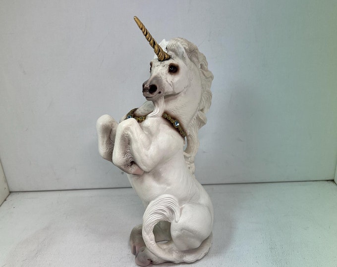 1989 Windstone Editions Male Unicorn Figurine – Rearing White With 24K ...