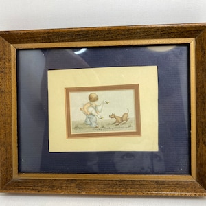 1981 Peggy Dickey “boy & Ducks” Limited Edition Print 136/200, Framed ...