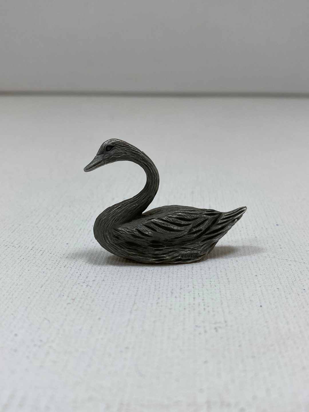 Vintage Miniature Pewter Swan Delicate Collectible Figurine - Etsy