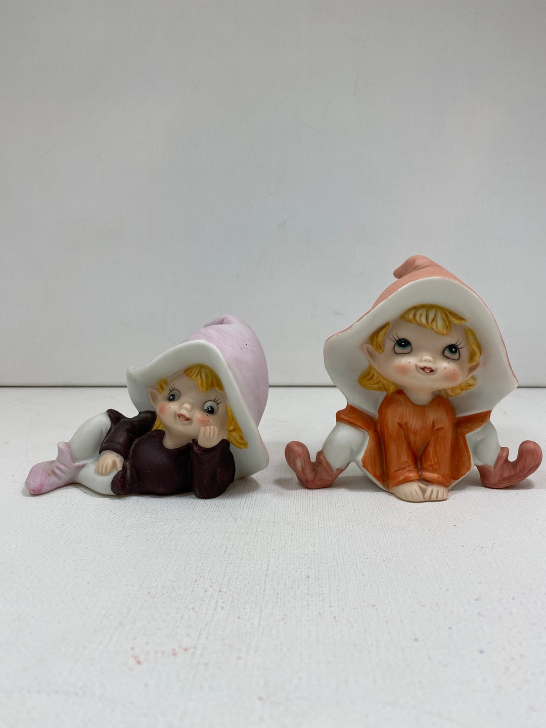 Vintage Homco Elves #5213 — Pair of 1970s Porcelain Figurines - Etsy