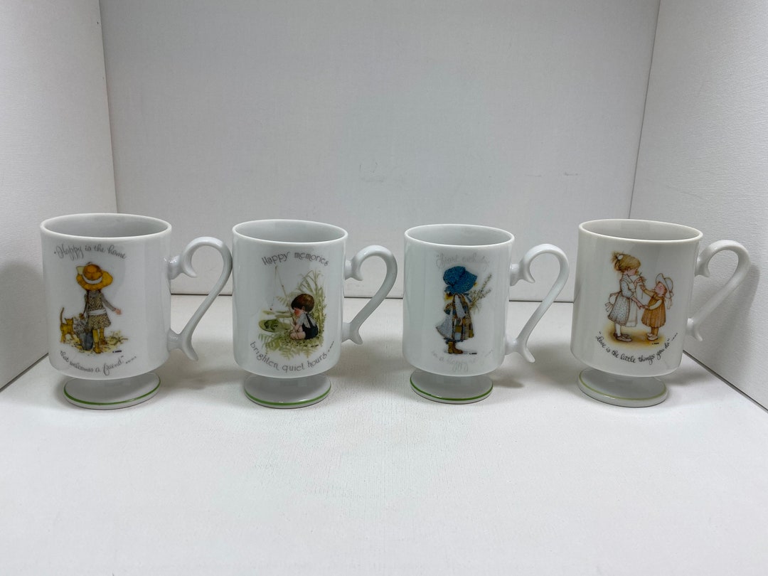 Vintage Holly Hobbie Mugs Set Of Four Etsy
