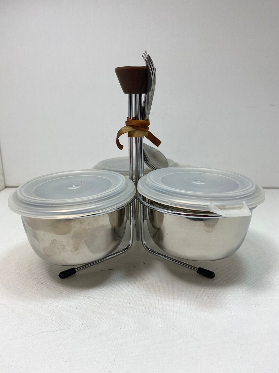 Retro Foley Condiment Caddy With Spoons 1960s Mid-century Charm - Etsy
