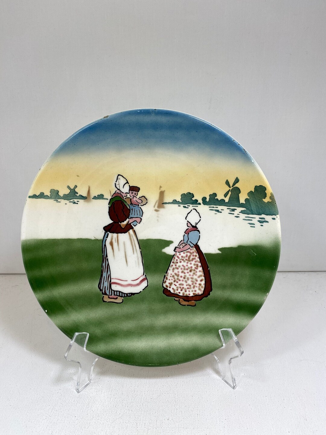 1910 Prussian 'dutch Family' Hand Painted Plate Antique Collectible - Etsy