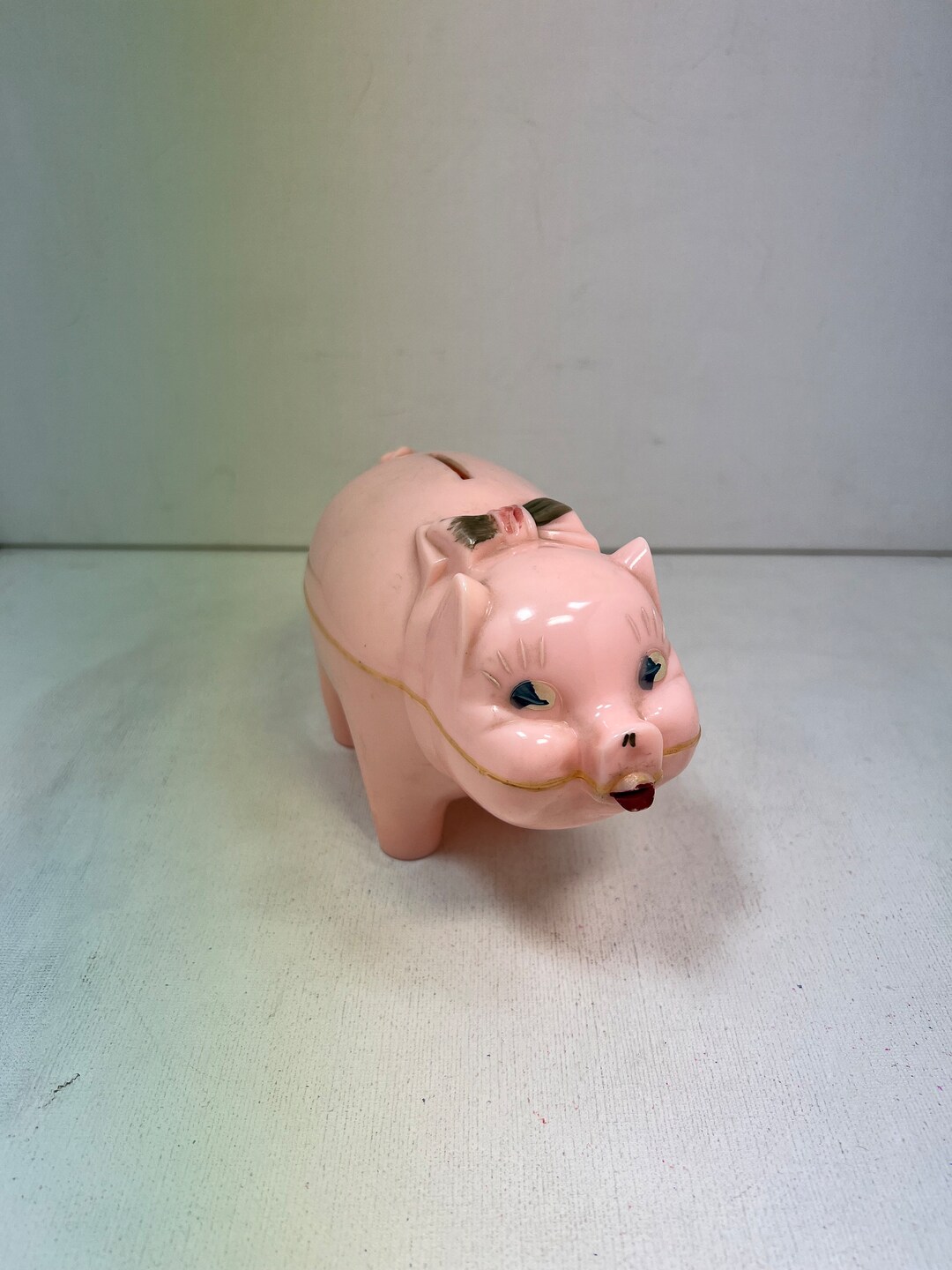 1950s Toy Town Corp Pink Plastic Piggy Bank Vintage Mid-century Retro ...