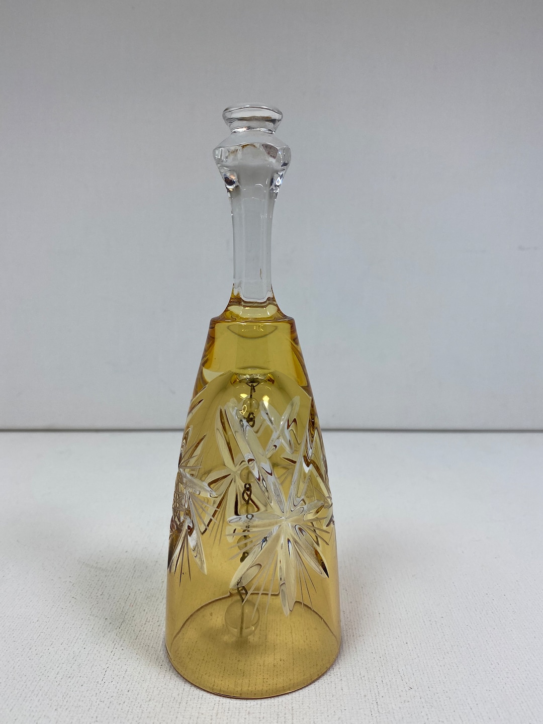 1990s Caramel Cut Crystal Bell With Pinwheel Pattern - Etsy