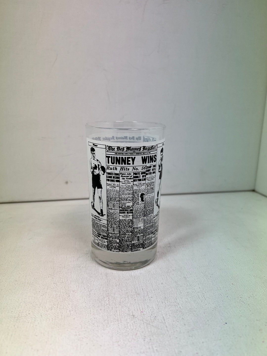 Vintage Sports Themed Glass, Des Moines Register, 1980s Libbey ...