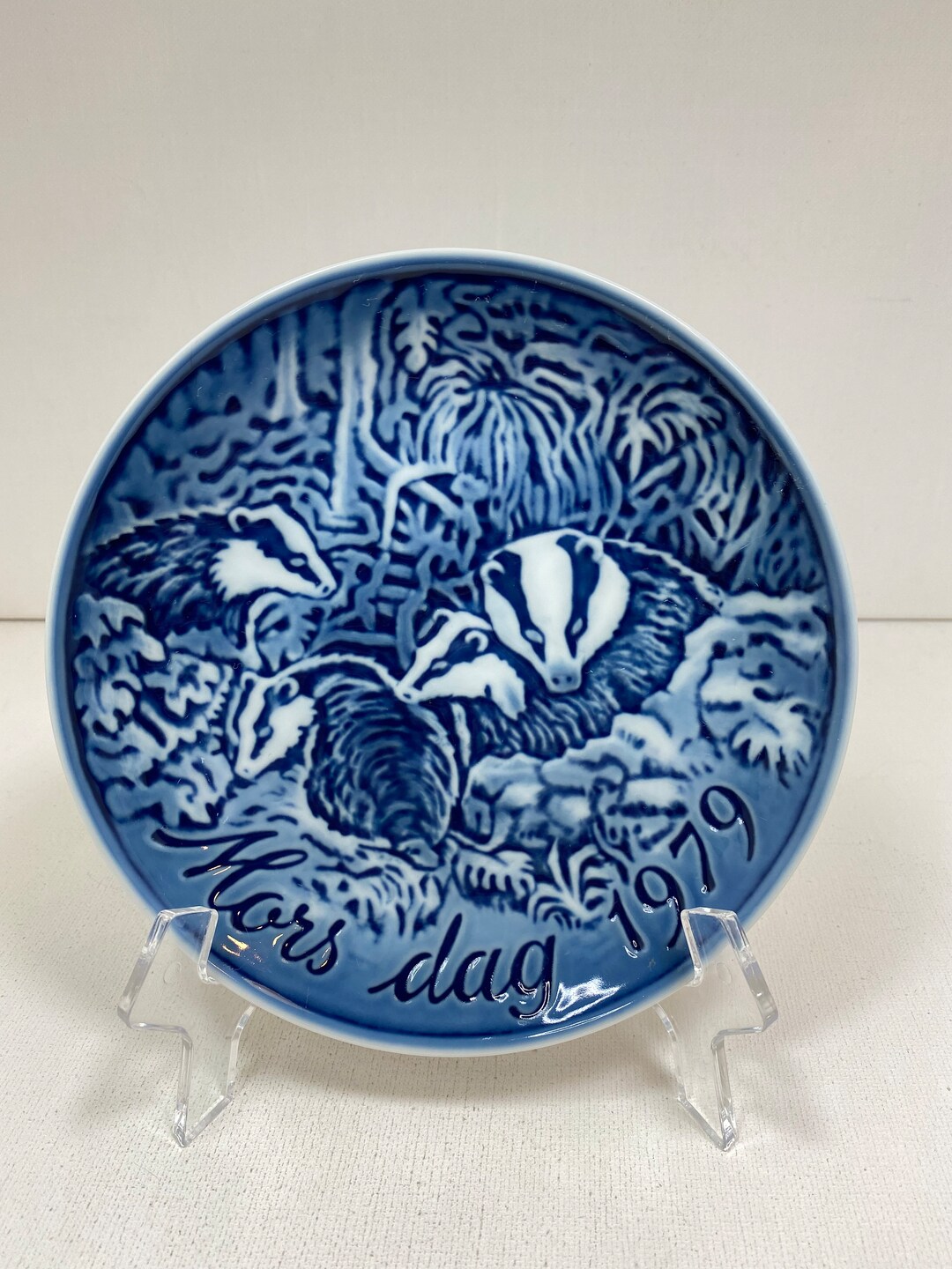 1979 Grande Danica Mors Dag Plate - Danish Badger Family 6" - Etsy