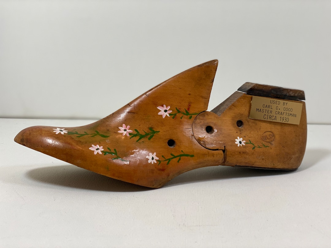 Antique 1930s Carl C. Coco Wooden Cobbler Shoe Form - Hand-painted ...
