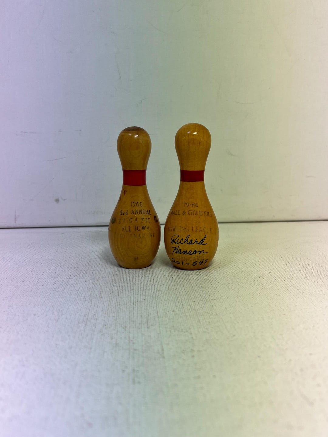 Vintage Mini Wooden Bowling Pins – 1966 & 1979-80 League Trophies ...