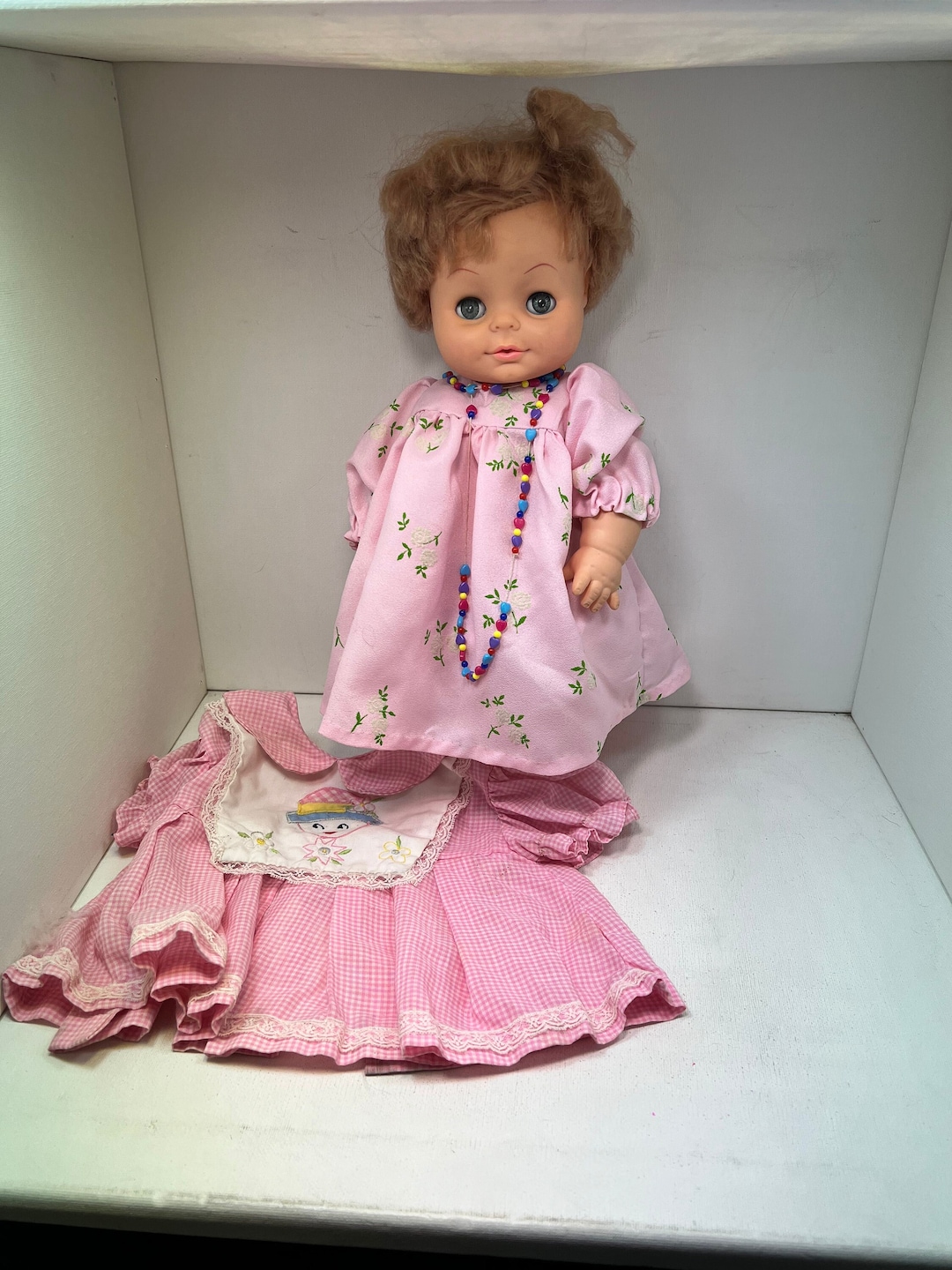 1971 Horsman Baby Doll – Vintage Pink Dresses & Beaded Necklace, Soft ...