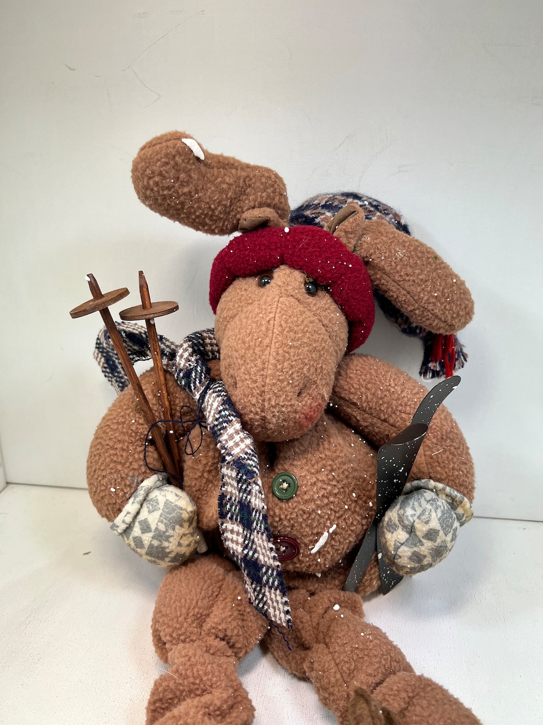 Cozy Vintage Winter Moose Shelf-sitter Rustic Cabin Decor - Etsy