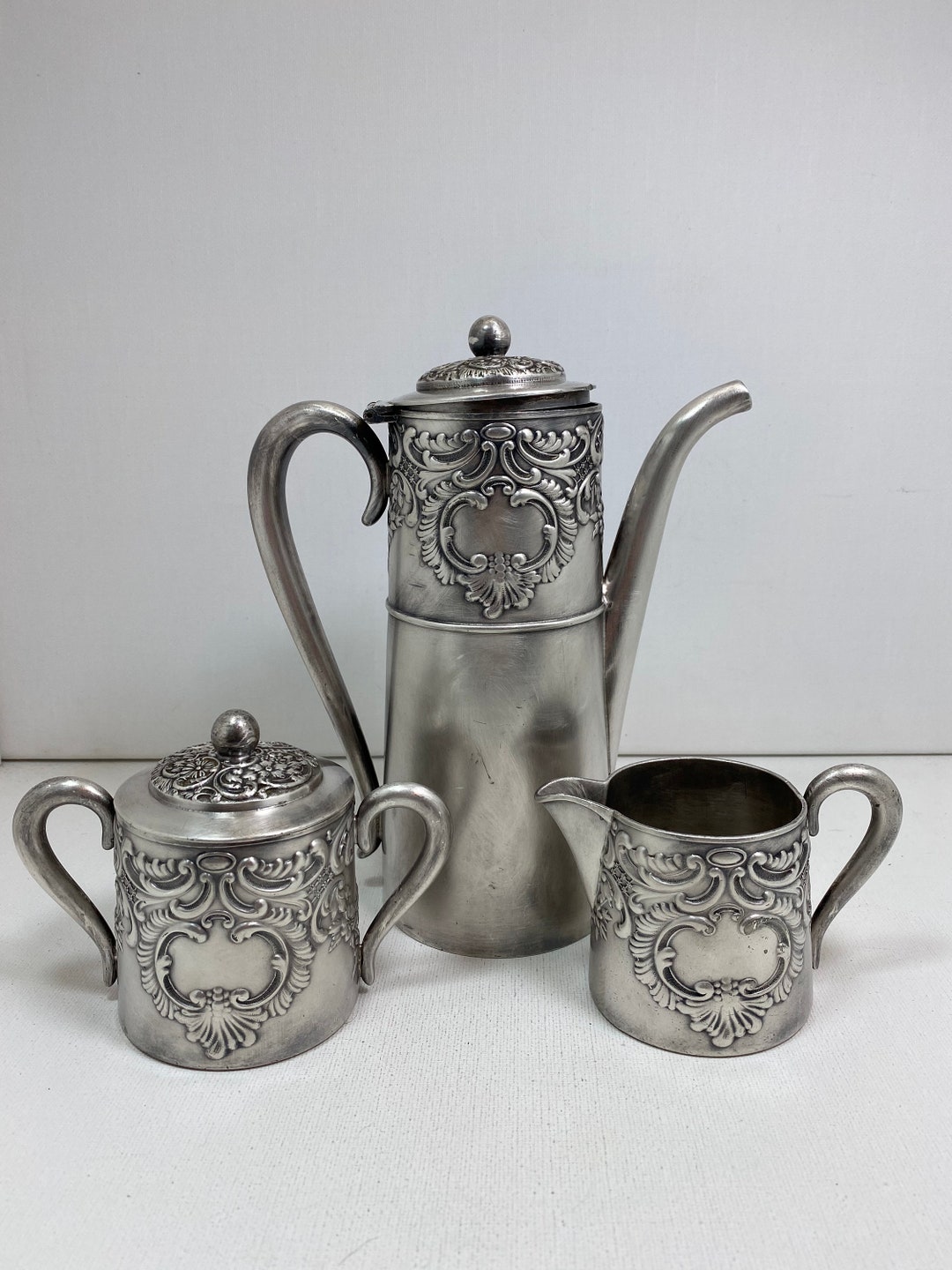 Antique 1900s Meriden Silver-plated Tea/coffee Service Quadruple Plate ...