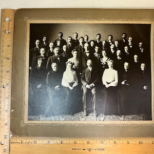 Antique Late 1800s-early 1900s Group Photograph 10x12 Vintage Portrait ...