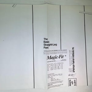 1976 Magic-fit Master Pattern for Pants by American Fashion Institute ...