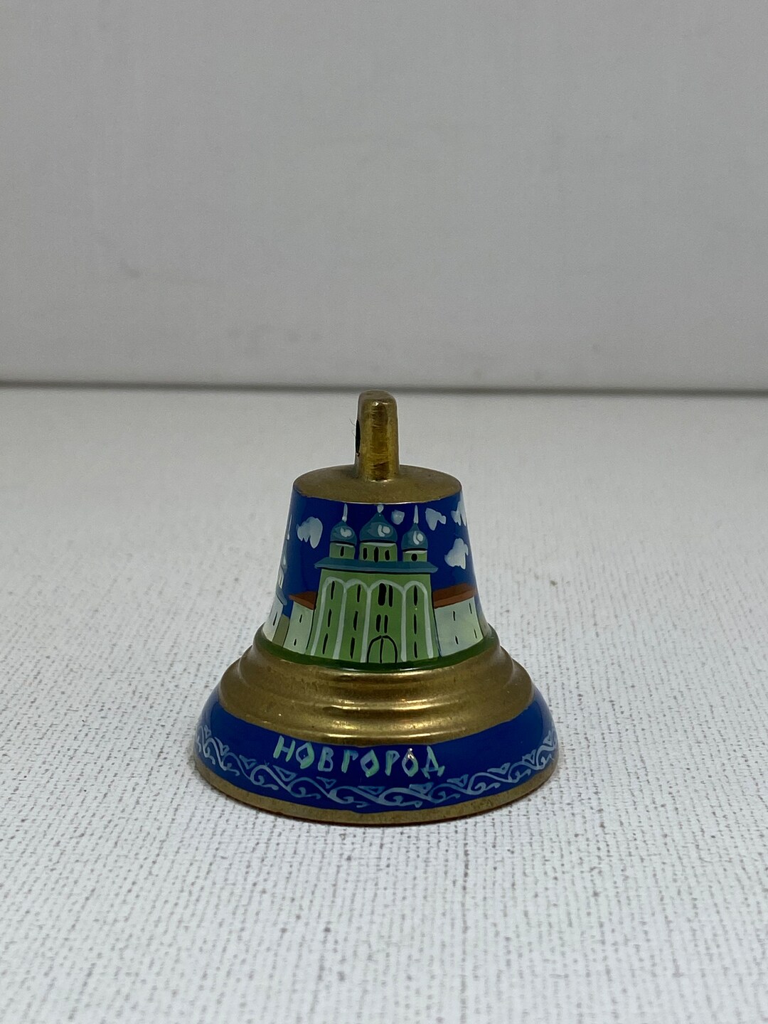 Enchanting Novgorod Hand-painted Brass Bell Vintage Russian Collectible ...