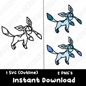 Pokemon SVG, Pokemon PNG, Glaceon SVG File, Svg Outline, Cricut ...