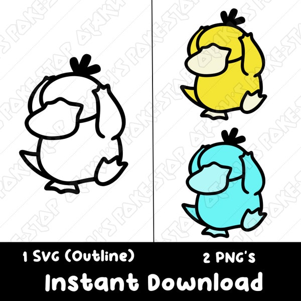 Psyduck Outline Svg - Etsy