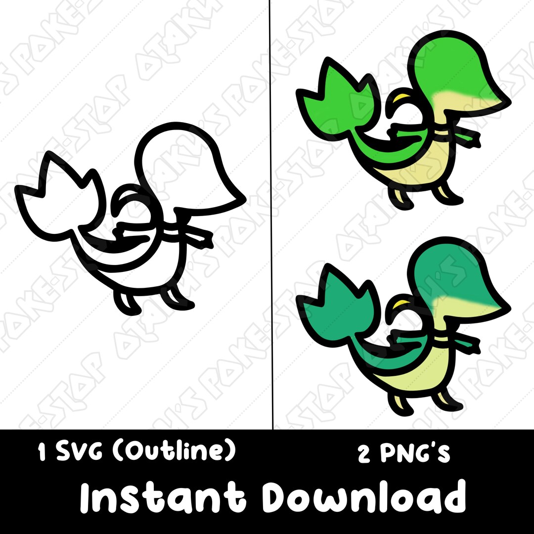 Pokemon SVG, Pokemon PNG, Snivy SVG File, Svg Outline, Cricut ...