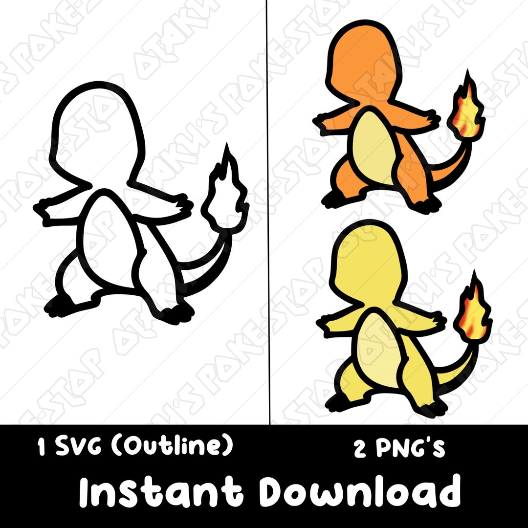 Pokemon SVG, Pokemon PNG, Charmander SVG File, Svg Outline, Cricut ...