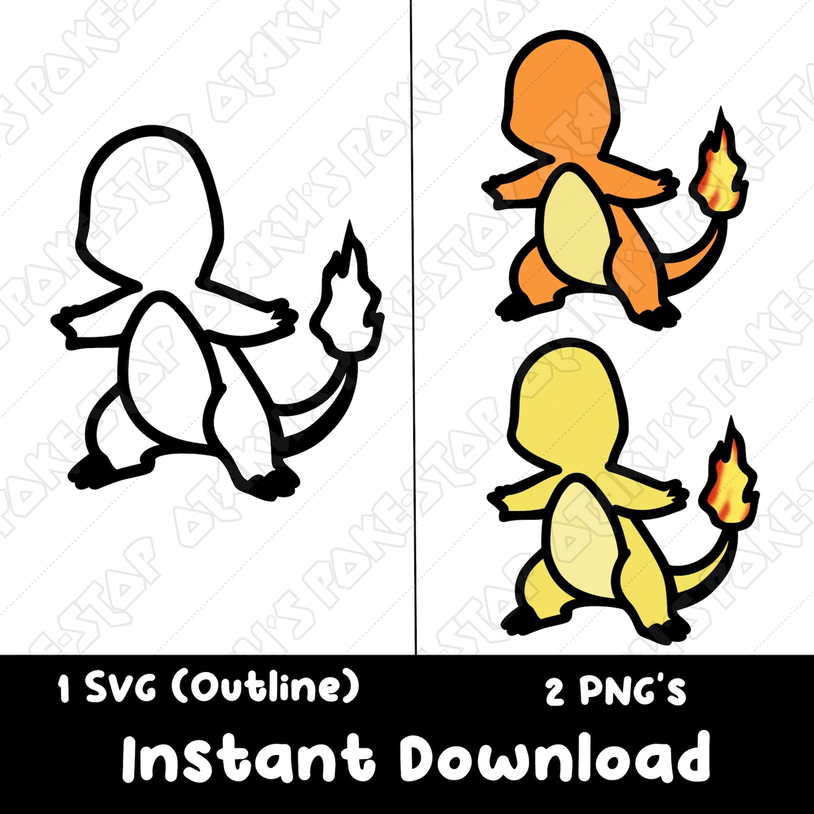 Pokémon SVG, Pokémon PNG, Charmander SVG File, Svg Outline, Cricut ...