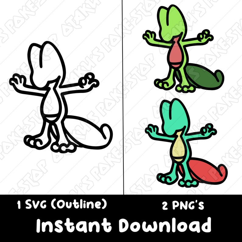 Pokémon SVG, Pokémon PNG, Treeko SVG File, Svg Outline, Cricut ...