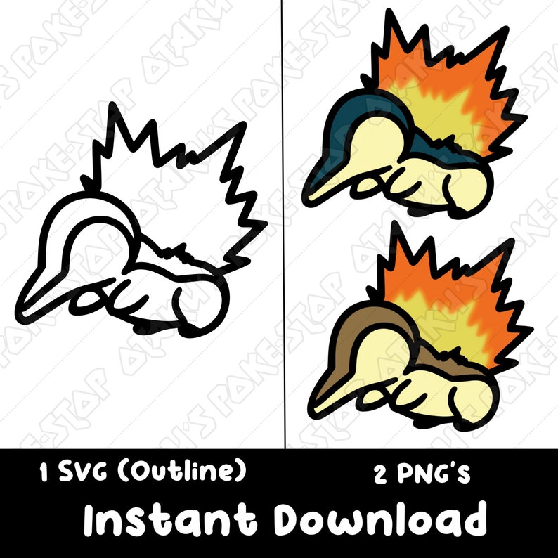 Pokémon SVG, Pokémon PNG, Cyndaquil SVG File, Svg Outline, Cricut ...