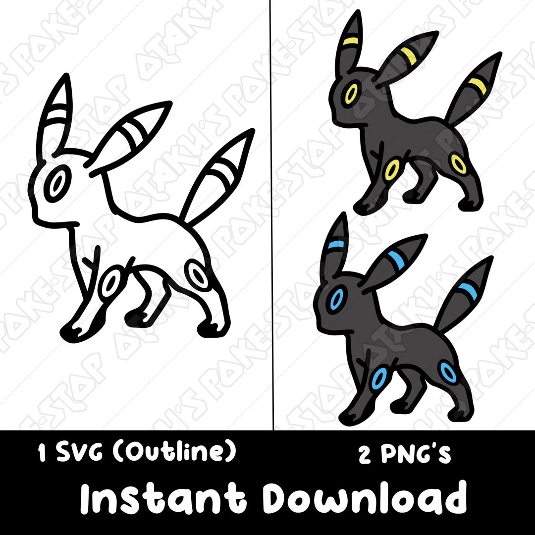 Pokémon SVG, Pokémon PNG, Umbreon SVG-Datei, svg Umriss, Cricut ...