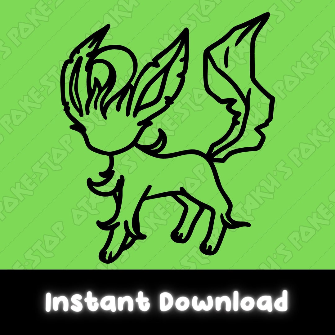 Pokémon SVG Archivo SVG Leafeon Esquema SVG Cricut - Etsy México