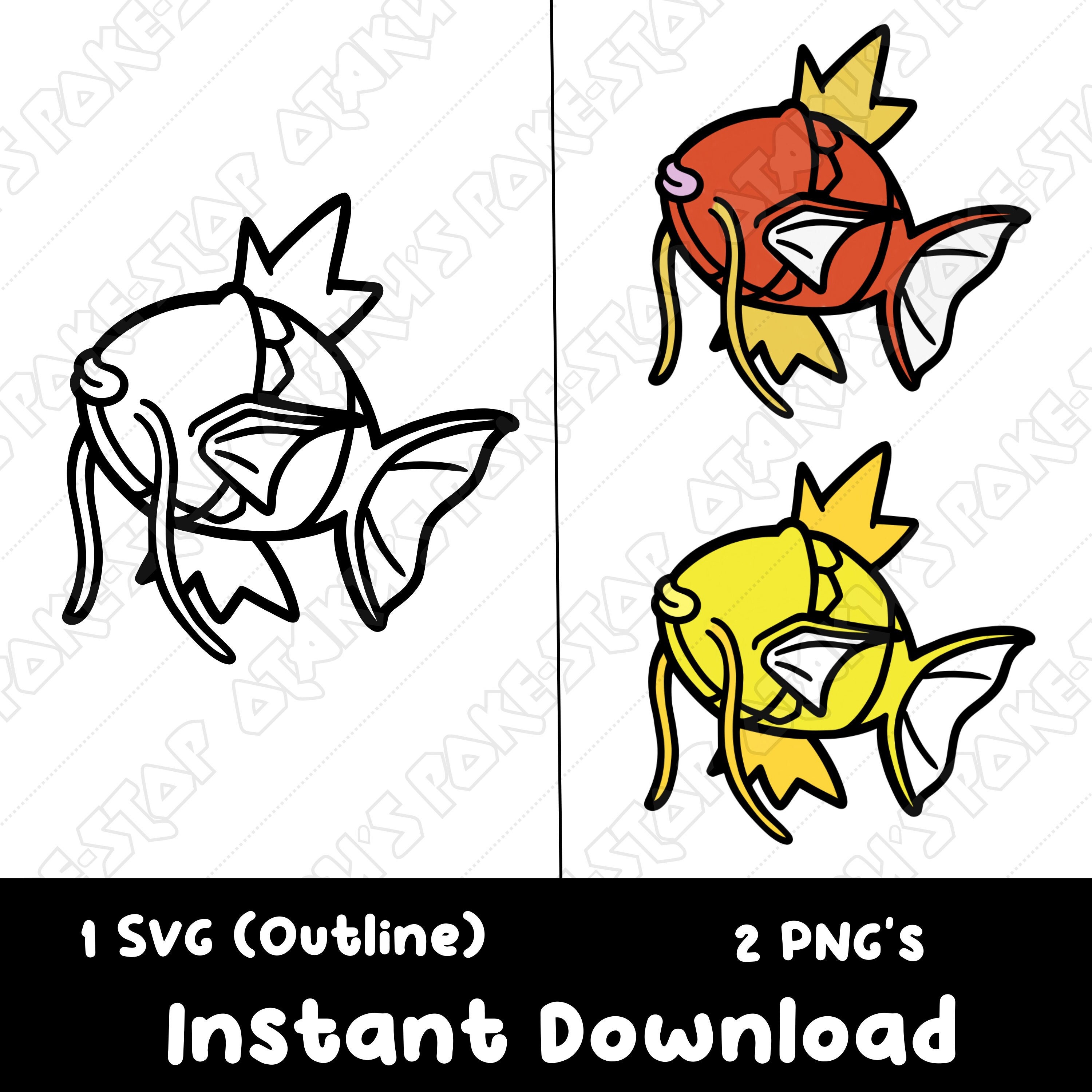 Pokemon SVG, Pokemon PNG, Magikarp SVG File, Svg Outline, Cricut ...