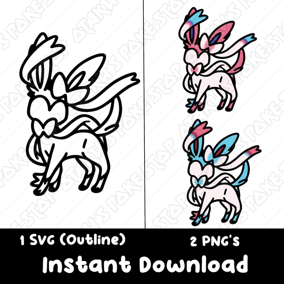Pokemon SVG, Pokemon PNG, Sylveon SVG File, Svg Outline, Cricut ...
