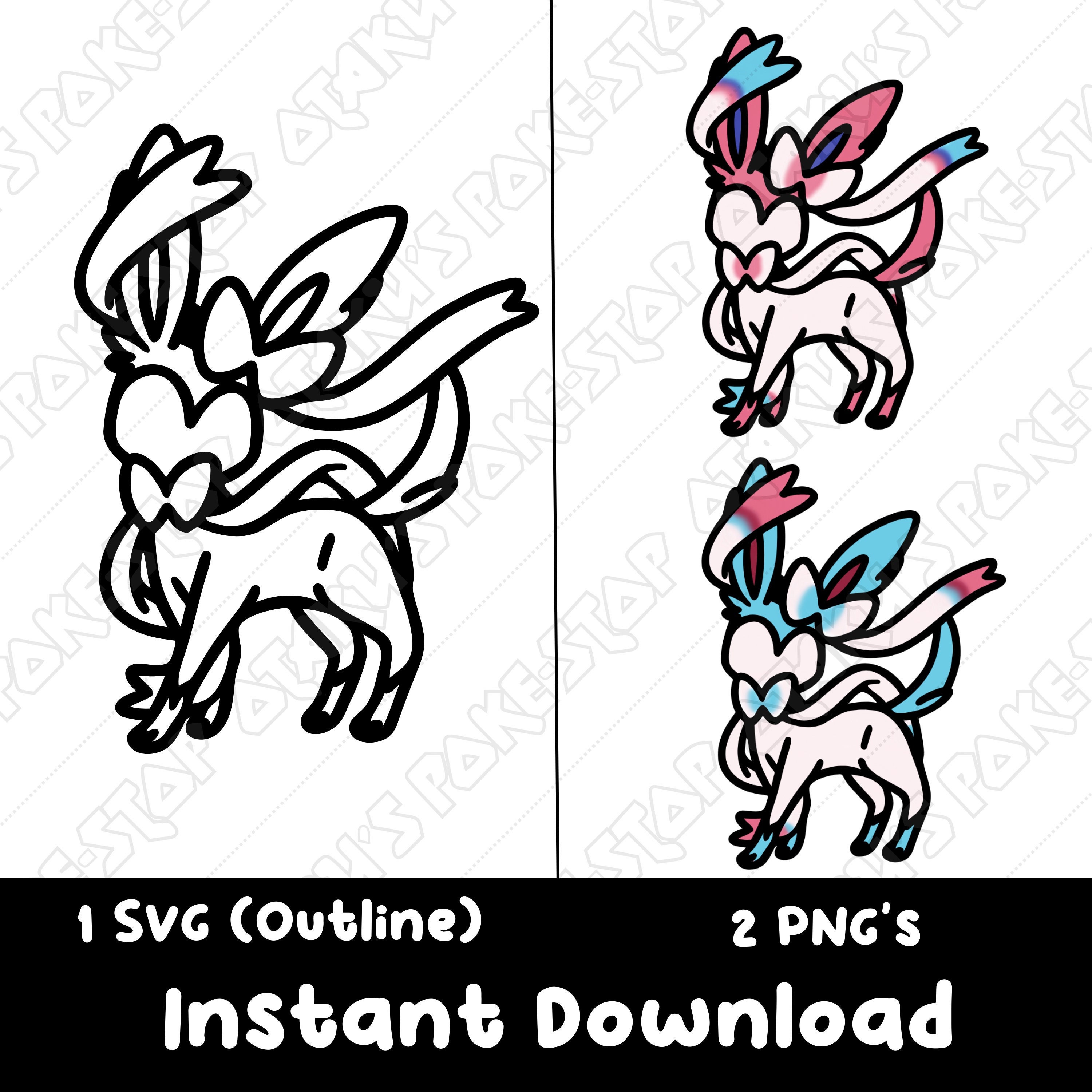 Pokemon SVG, Pokemon PNG, Sylveon SVG File, Svg Outline, Cricut ...