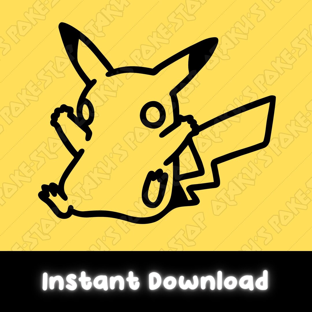 Pokémon SVG, Pikachu SVG File, SVG Outline, Cricut, Silhouette, Instant ...