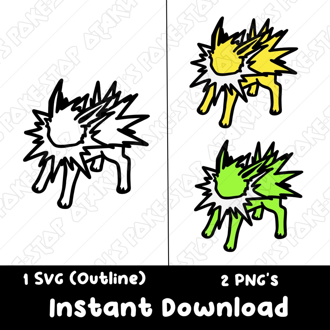 Pokémon SVG, Pokémon PNG, Jolteon SVG File, Svg Outline, Cricut ...