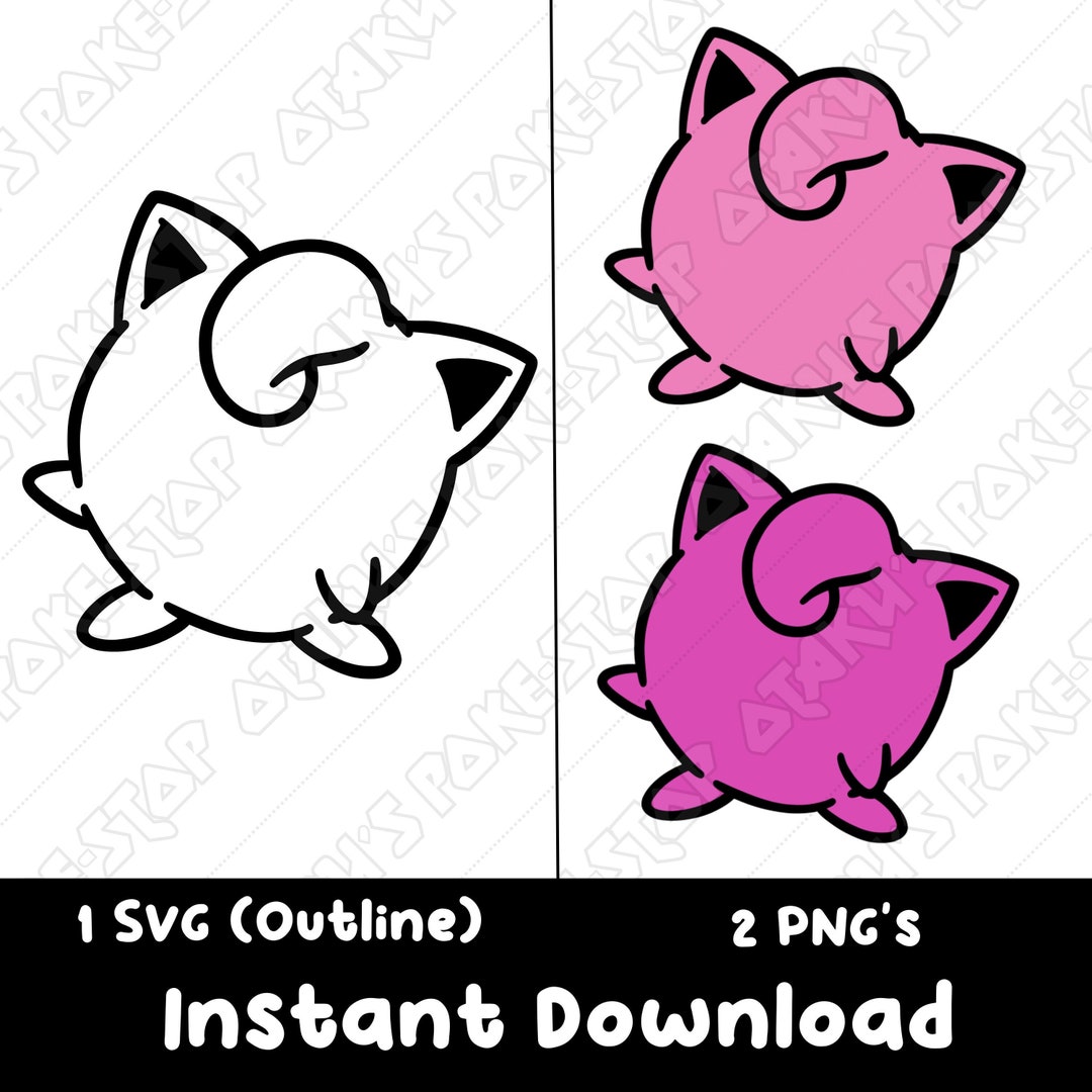 Pokemon SVG, Pokemon PNG, Jigglypuff SVG File, Svg Outline, Cricut ...