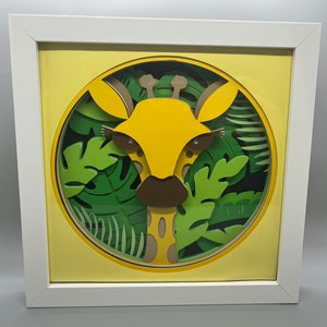Giraffe Shadow Box, Jungle Safari Wall Art, Jungle Nursery, Layered ...