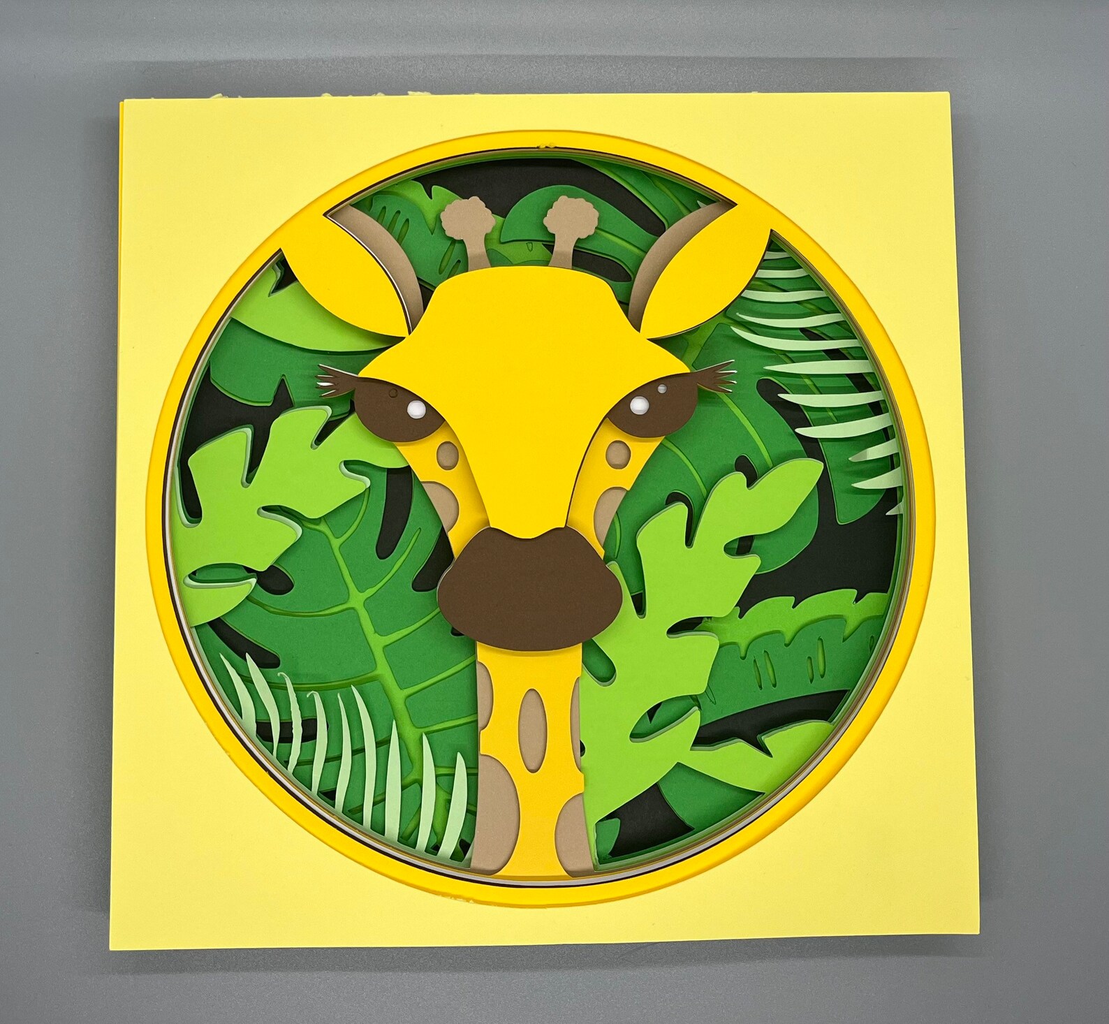 Giraffe Shadow Box, Jungle Safari Wall Art, Jungle Nursery, Layered ...