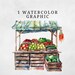 Farmer Market Stand Clipart, Fruits and Vegetables Png, Scrapbook ...