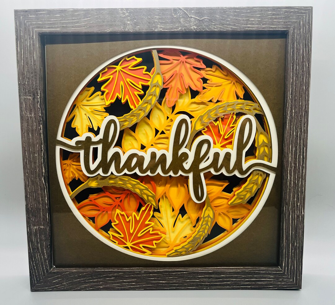 Thanksgiving Shadow Box, Hostess Gift for Women, Fall Mantle Decor ...