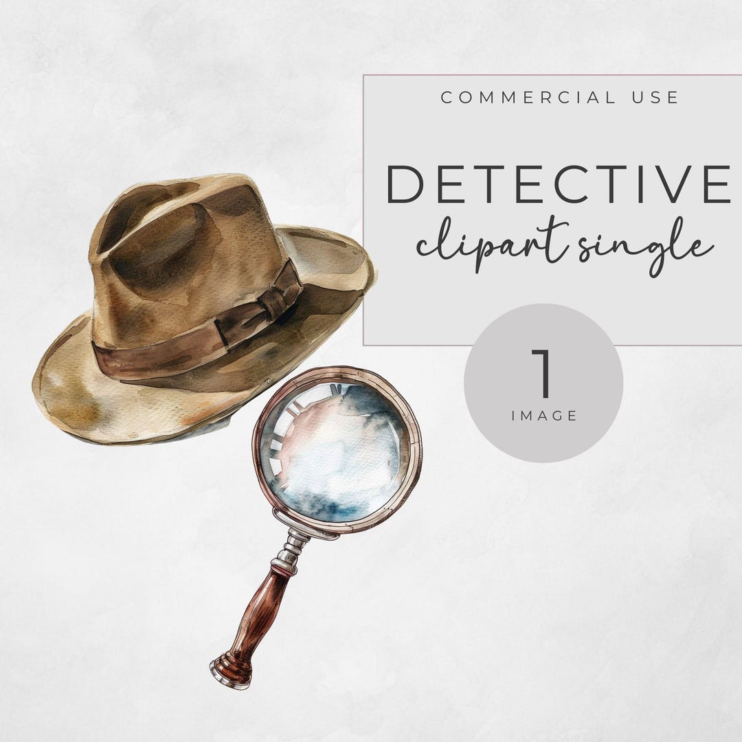Watercolor Detective Clipart, Crime Png, Transparent Pngs, Detective ...