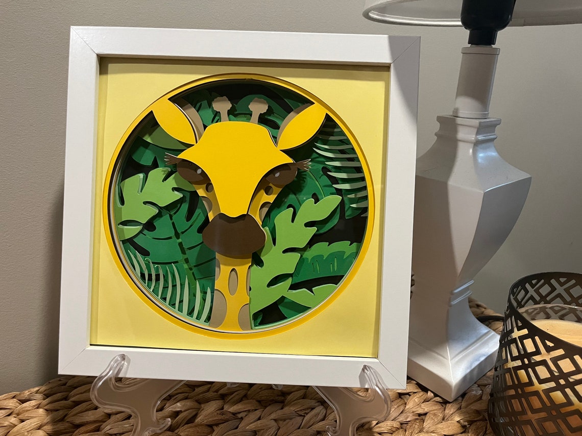 Giraffe Shadow Box, Jungle Safari Wall Art, Jungle Nursery, Layered ...