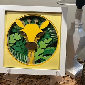 Giraffe Shadow Box, Jungle Safari Wall Art, Jungle Nursery, Layered ...