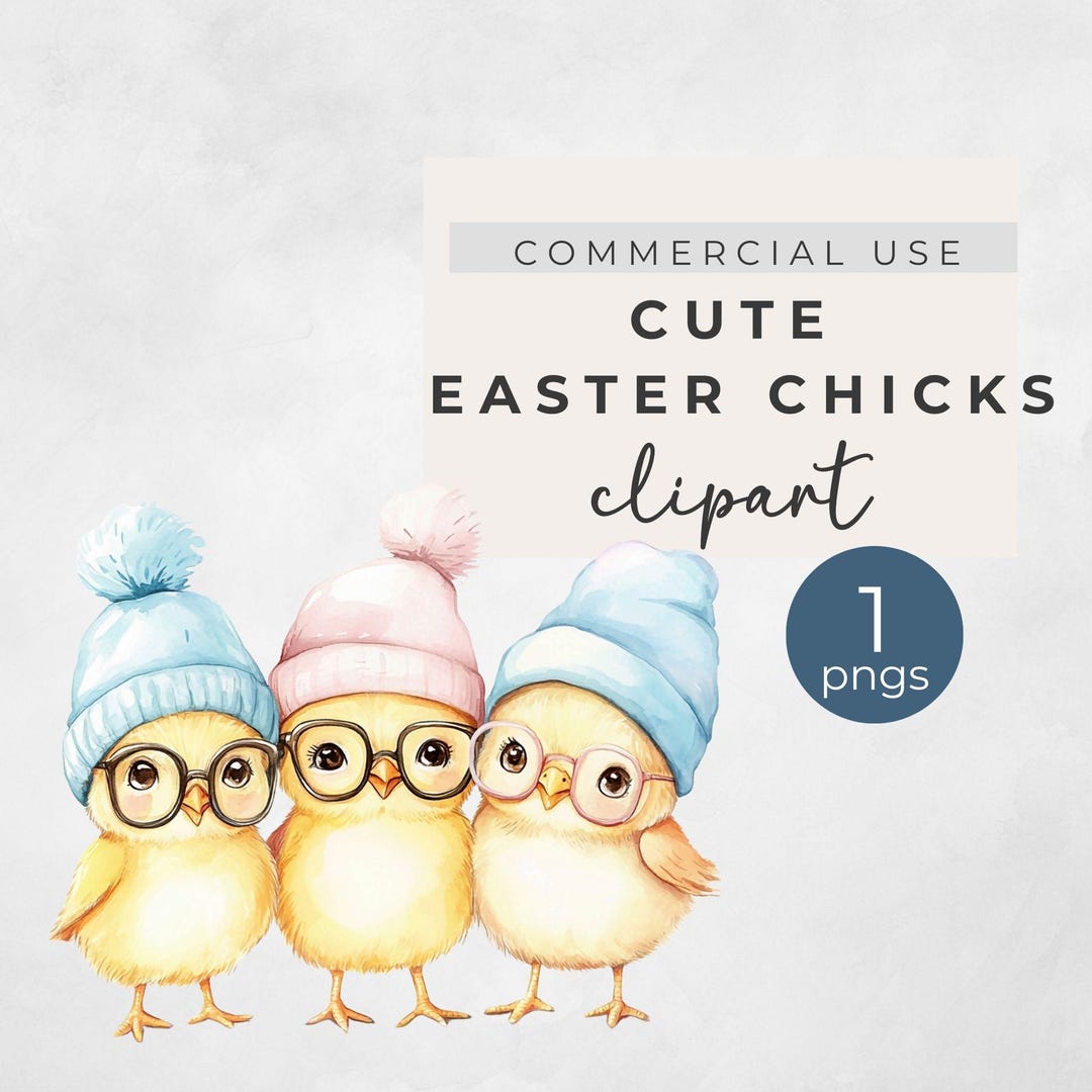 Cute Easter Chicks Clipart, Watercolor Chicks, Easter Png , Set of ...