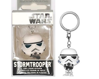 White Storm Trooper Keychain Metal 4.75 Inches Total Length Star Wars ...