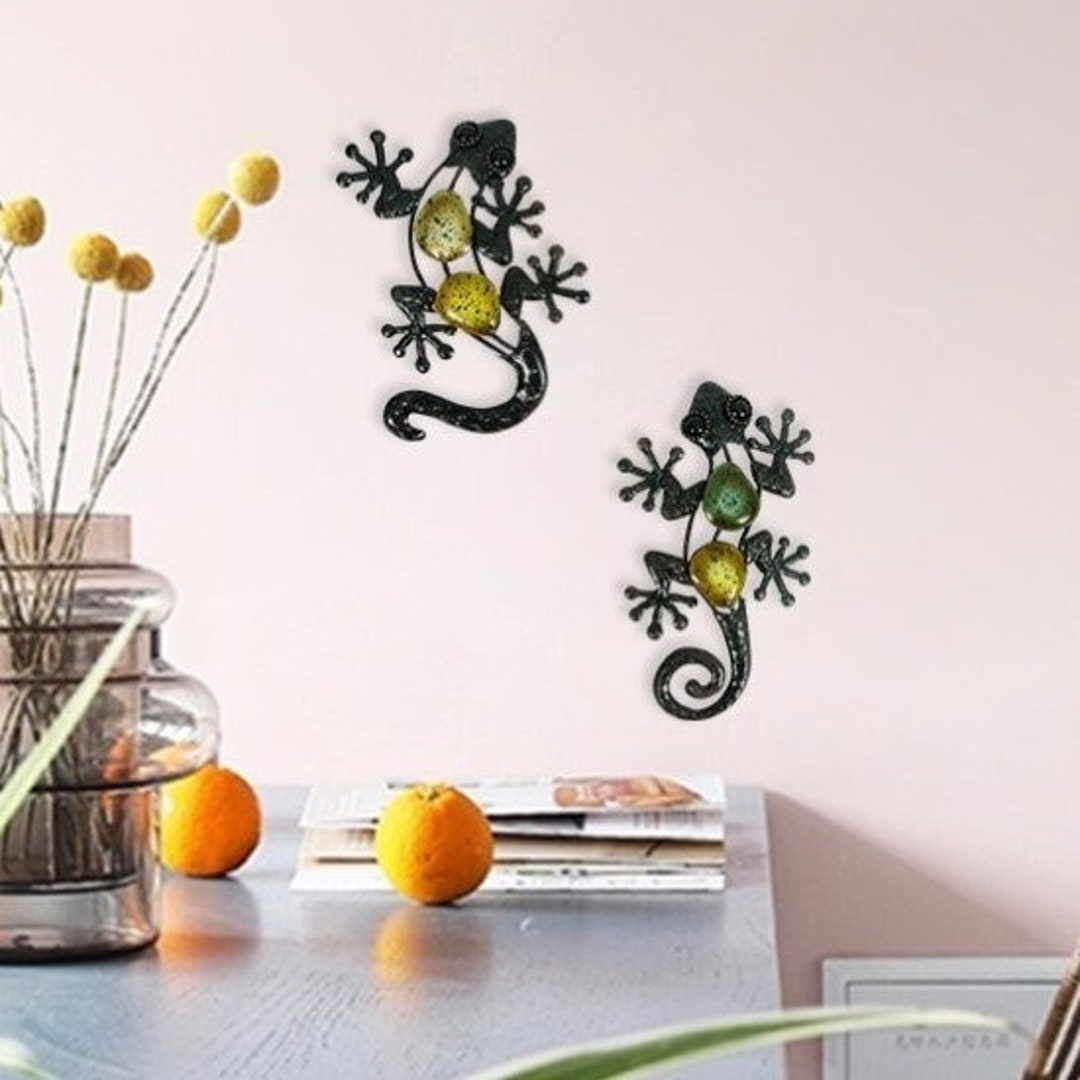 2pcs Metal Gecko Wall Decor Home Decor Metal Wall - Etsy
