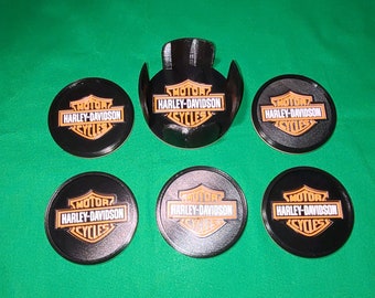 Harley Davidson Coaster Set - Etsy
