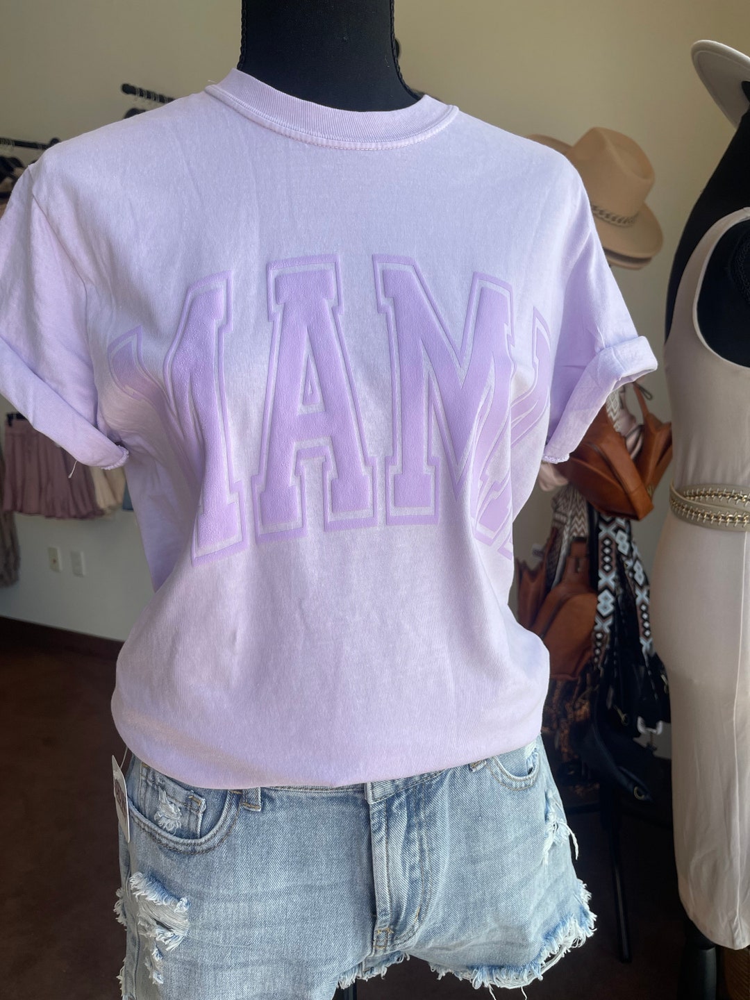 Mama T-shirt, Mama Puff Vinyl Tee, Lilac Mama Tee, Mama Shirt, Mama ...