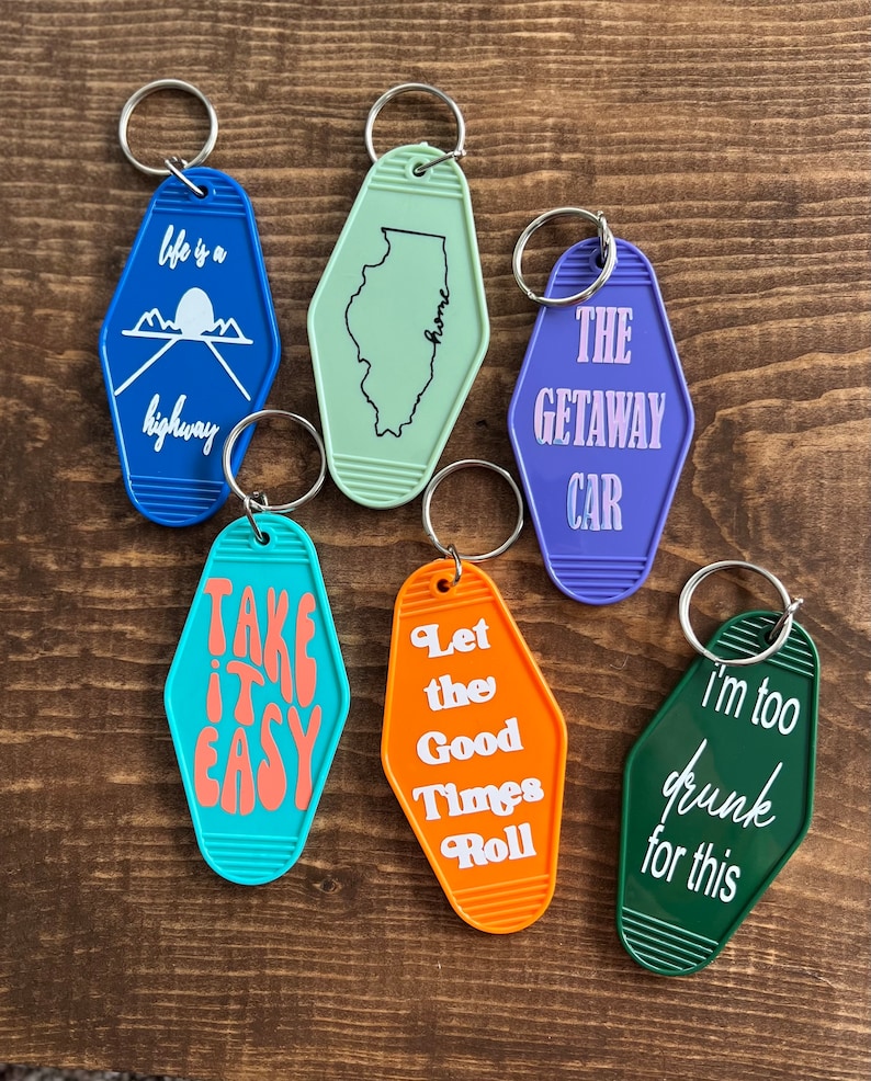 Retro Motel Keychains/ Hotel Keychains - Etsy