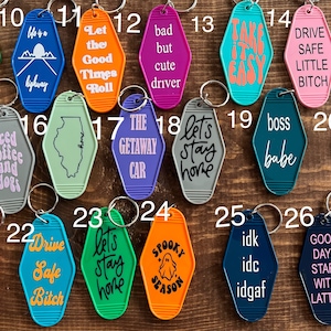 Retro Motel Keychains/ Hotel Keychains - Etsy