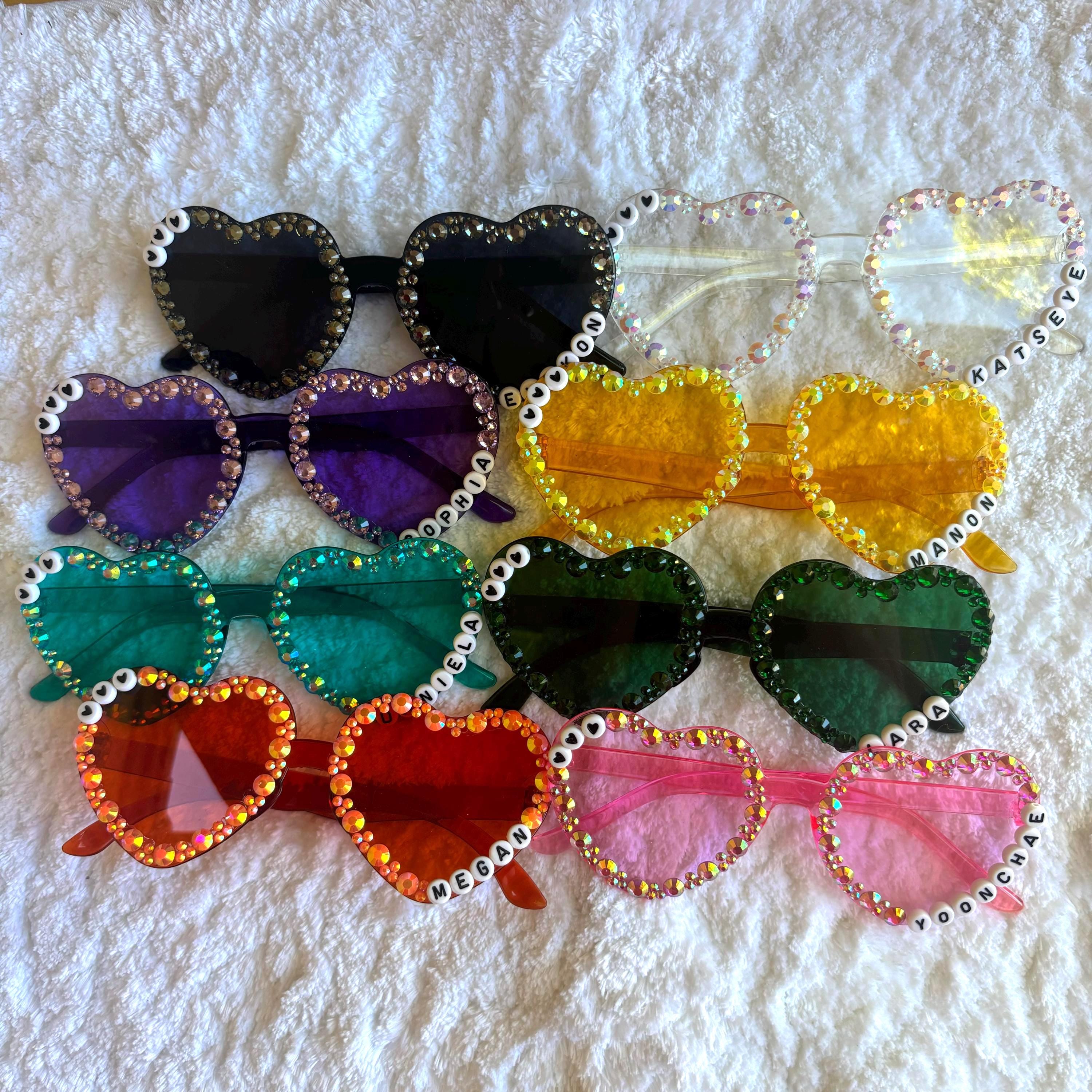 Katseye Bedazzled Heart Sunglasses | Katseye, Eyecon, Sophia, Manon ...