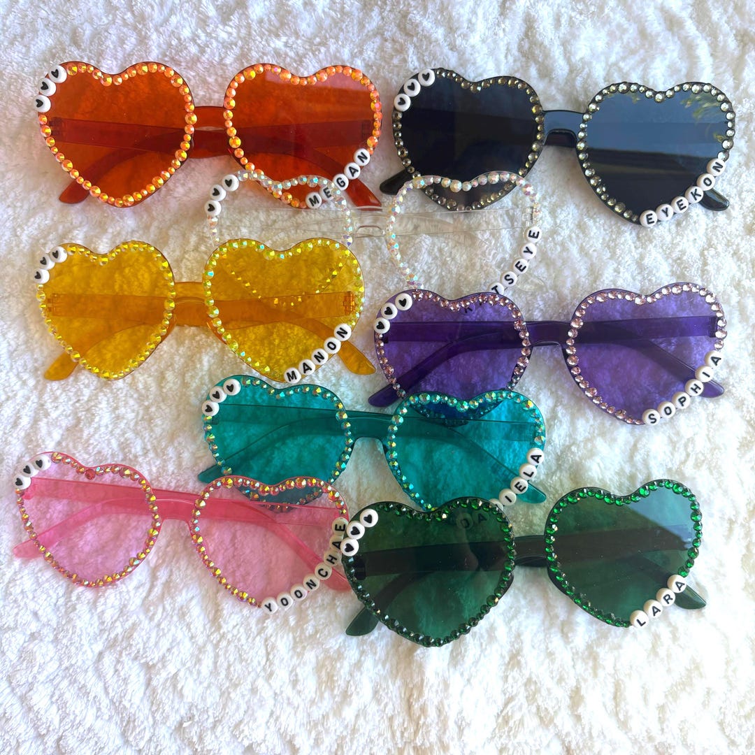 Katseye Bedazzled Heart Sunglasses | Katseye, Eyecon, Sophia, Manon ...